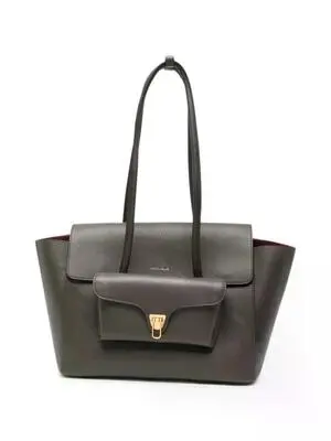 COCCINELLE Logo-detail Leather Shoulder Bag - Green