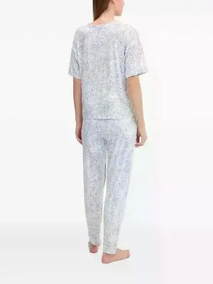 Dkny Logo-print Leopard-pattern Pajamas - Blue