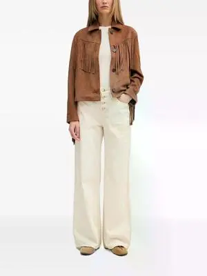 Dkny Fringe-detailing Jacket - Brown