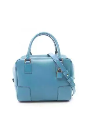 Loewe 2010-2026 Leather Amazona Square 19 Satchel - Blue