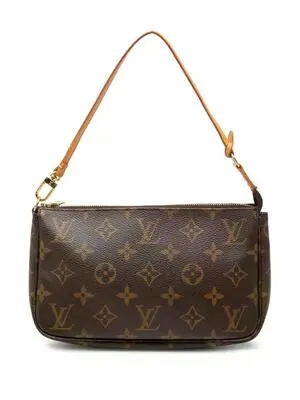 LOUIS VUITTON 2004 Monogram Pochette Accessoires Shoulder Bag - Brown