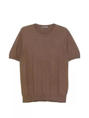 Corneliani Textured-knit T-shirt - Brown
