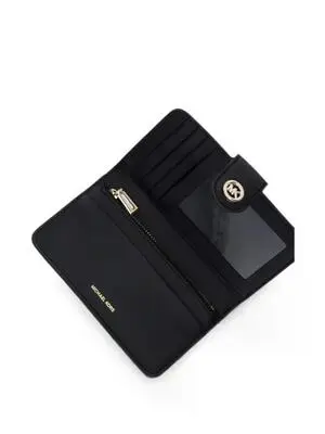 Michael Kors Logo-plaque Pebbled-leather Wallet