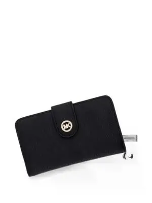 Michael Kors Logo-plaque Pebbled-leather Wallet
