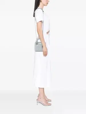 Dior Mini Iridescent Lambskin Cannage Lady Satchel - Silver