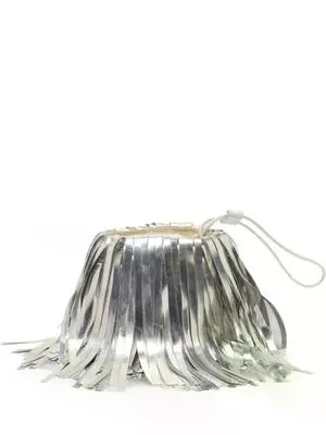 Off-White Fringed Clutch Bag - Silver