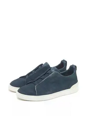 Ermenegildo Zegna Triple Stitch Slip-on Sneakers - Blue