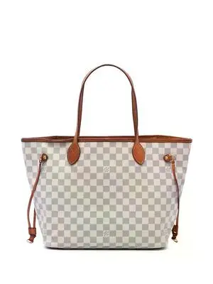LOUIS VUITTON 2011 Damier Azur Neverfull Mm Tote Bag - White