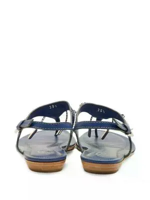 TOD'S T-strap Flat Sandals - Blue