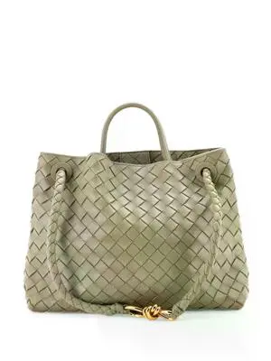 Bottega Veneta Andiamo Top Handle Bag Intrecciato Nappa Medium Satchel - Green