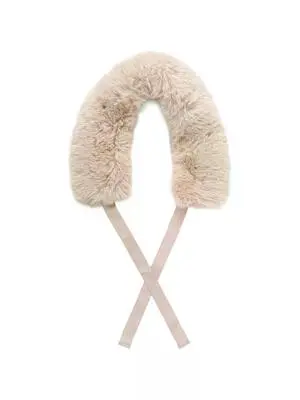 PEDRO DEL HIERRO Faux-fur Grosgrain-ribbon Scarf - Neutrals