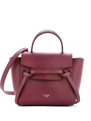 Celine Celine Textured Leather Pico Shoulder Bag Purple
