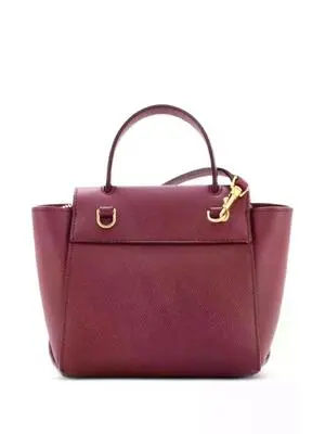 Celine Textured Leather Pico Shoulder Bag - Purple