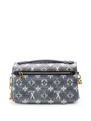 LOUIS VUITTON Pochette Metis Monoglam Jacquard Canvas East West Shoulder Bag - Blue