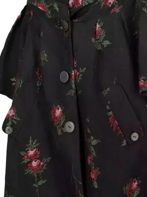 Kenzo Floral-print Shawl Collar Coat