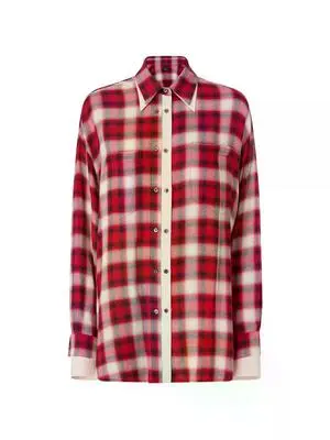 Pinko Oversized Check Pattern Shirt - Red
