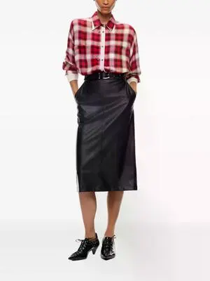 Pinko Oversized Check Pattern Shirt - Red