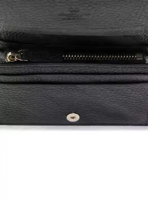 Valentino Garavani Rockstud Pebbled Wallet - Black