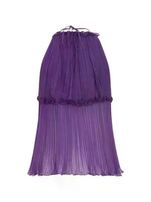 Alberta Ferretti Pleated Halter Neck Blouse - Purple