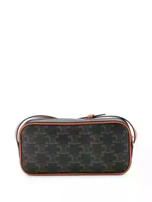 Celine Cuir Triomphe Camera Embroidered Triomphe Coated Canvas With Leather Small Shoulder Bag