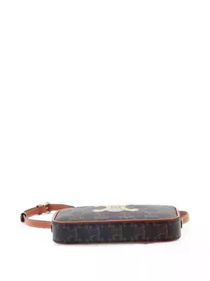 Celine Cuir Triomphe Camera Embroidered Triomphe Coated Canvas With Leather Small Shoulder Bag