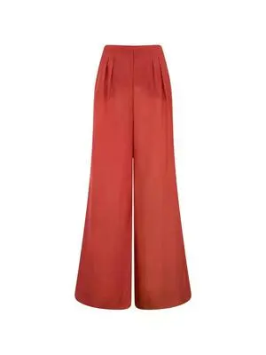 Alberta Ferretti Wide-leg High-waisted Trousers - Red