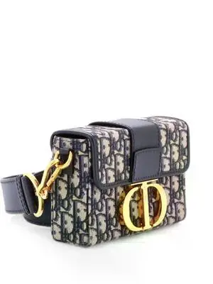 Dior 30 Montaigne Box Bag Oblique Canvas Crossbody Bag - Blue
