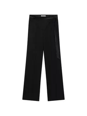 Attico Wrap-effect Panel Wool Trousers - Black