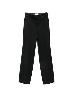 Attico Wool Trousers With Wrap Effect - Black