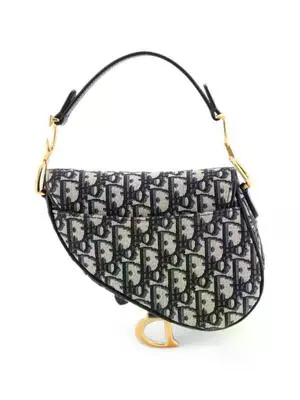 Dior Saddle Handbag With Strap Oblique Canvas Mini Shoulder Bag