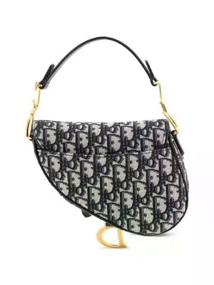 Dior Saddle Handbag With Strap Oblique Canvas Mini Shoulder Bag - Blue