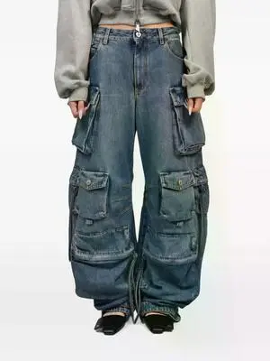 Attico Multi-pocket Cargo Pants - Blue