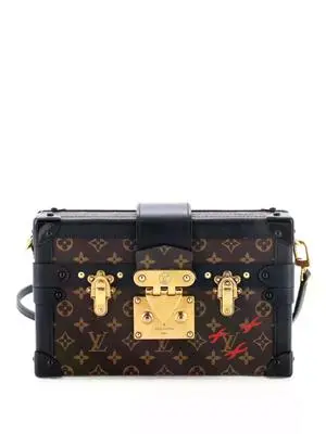 LOUIS VUITTON Petite Malle Handbag Monogram Canvas Clutch Bag - Black
