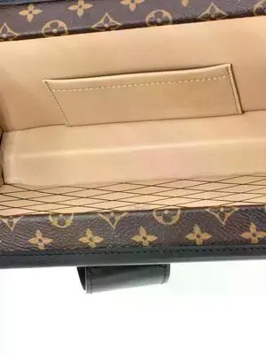 LOUIS VUITTON Petite Malle Handbag Monogram Canvas Clutch Bag - Black
