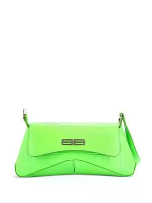 Balenciaga Balenciaga Street Crocodile Embossed Leather Medium Shoulder Bag Green