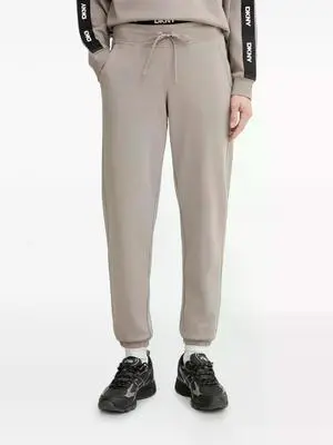 Dkny High-rise Logo-waistband Track Pants - Brown