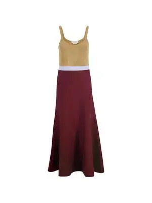 Gabriela Hearst Flaminius Ribbed-knit Sleeveless Midi Dress - Red