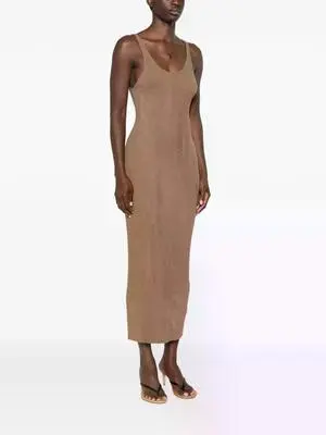 Enza Costa Ribbed Knit Slim-fit Midi Dress