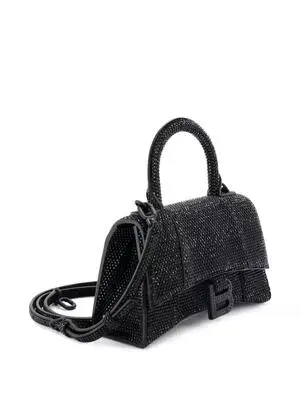 Balenciaga Hourglass Top Handle Bag Suede With Crystals Xs Crossbody Bag