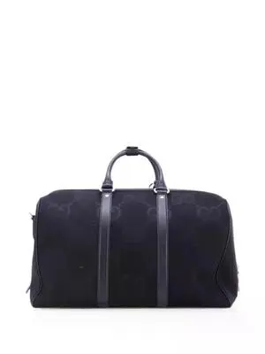 Gucci Convertible Duffle Bag Jumbo Gg Canvas Small Travel Bag - Black