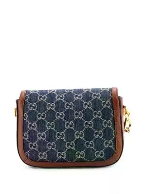 Gucci Horsebit 1955 Gg Denim Mini Shoulder Bag - Blue