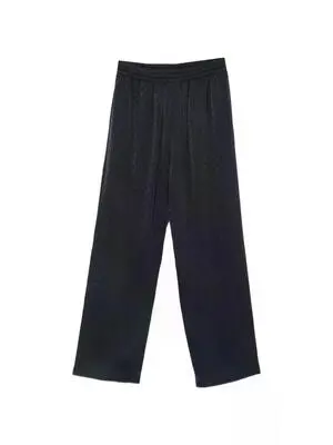 Casablanca Navy Silk Monogram Jacquard Trousers - Blue