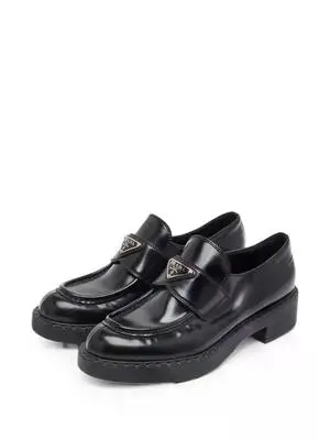 Prada Logo-plaque Loafers - Black