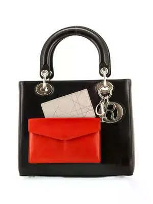 Dior Pockets Lady Bag Leather Medium Satchel