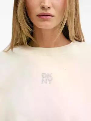 Dkny Rhinestone Logo Crew Neck Sweatshirt