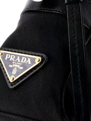 Prada Logo Camera Bag Canvas Small Crossbody Bag