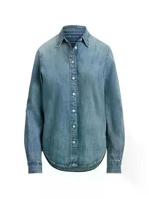 Ralph Lauren Logo-embroidered Denim Shirt - Blue