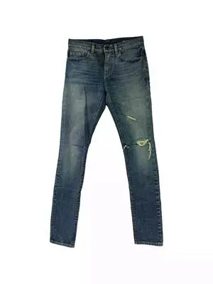 Saint Laurent Ripped Slim-fit Jeans - Blue