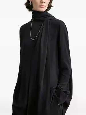 TOTEME Draped Scarf Blouse - Black