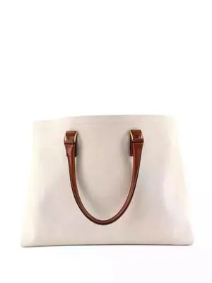 Celine Horizontal Cabas Canvas With Leather Tote Bag